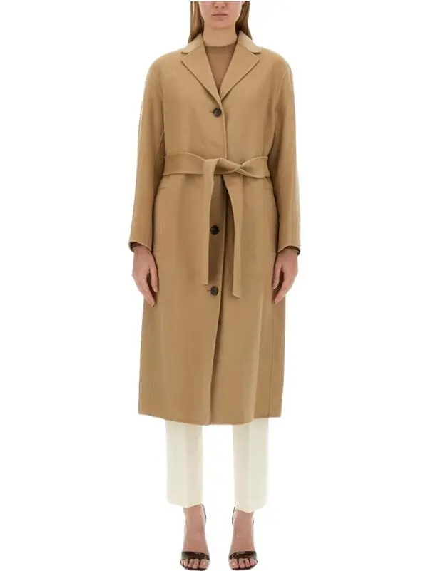 Theory Belted Straight Hem Coat - Green