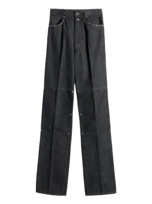LEMAIRE Rivet High-waist Straight-leg Jeans - Slate Grey