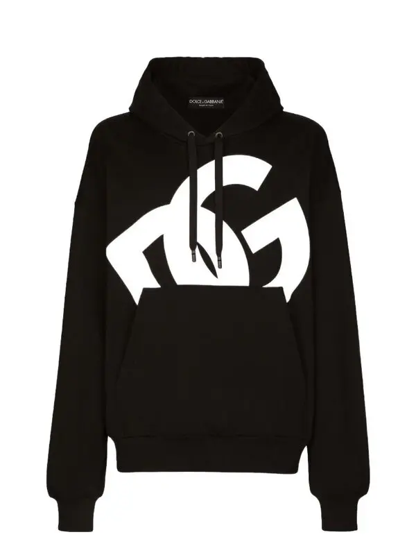 Dolce & Gabbana Dg Logo Print Hoodie - Black