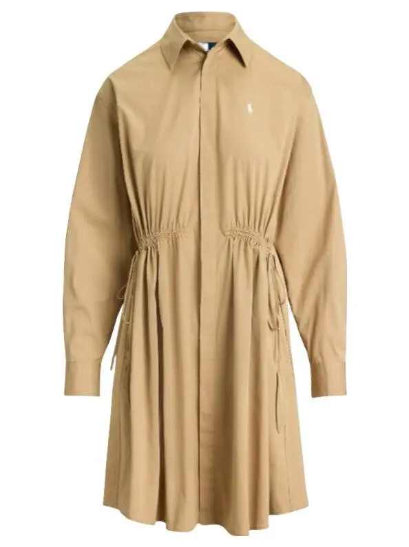 Polo Ralph Lauren Logo Shirt Midi Dress - Nude