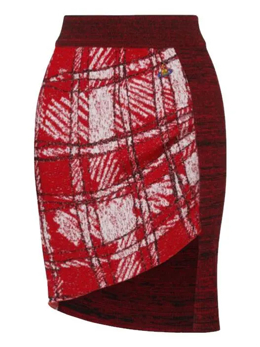 VIVIENNE WESTWOOD Scribble Check Skirt - Red