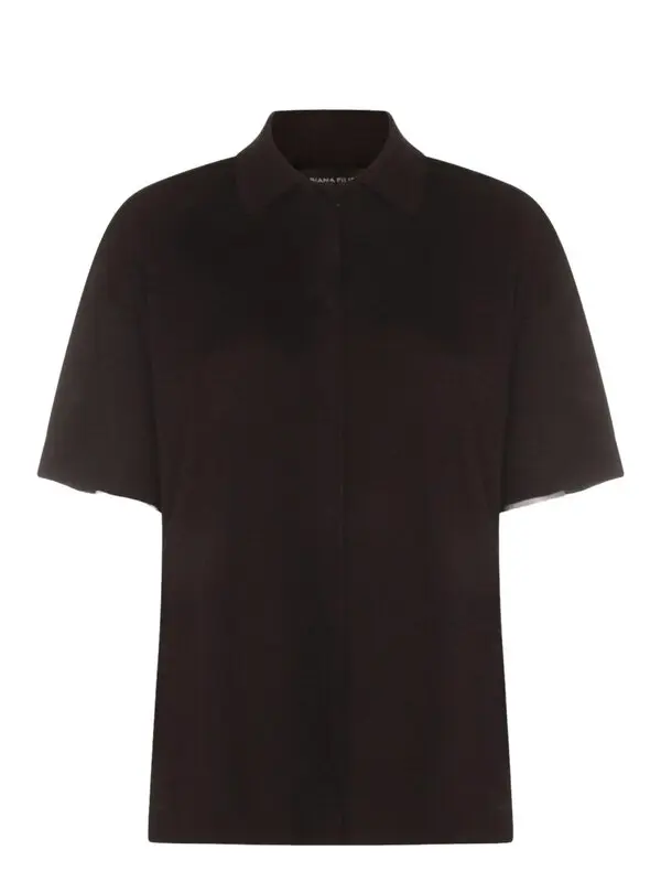 Fabiana Filippi Short-sleeve Polo Collar T-shirt - Navy