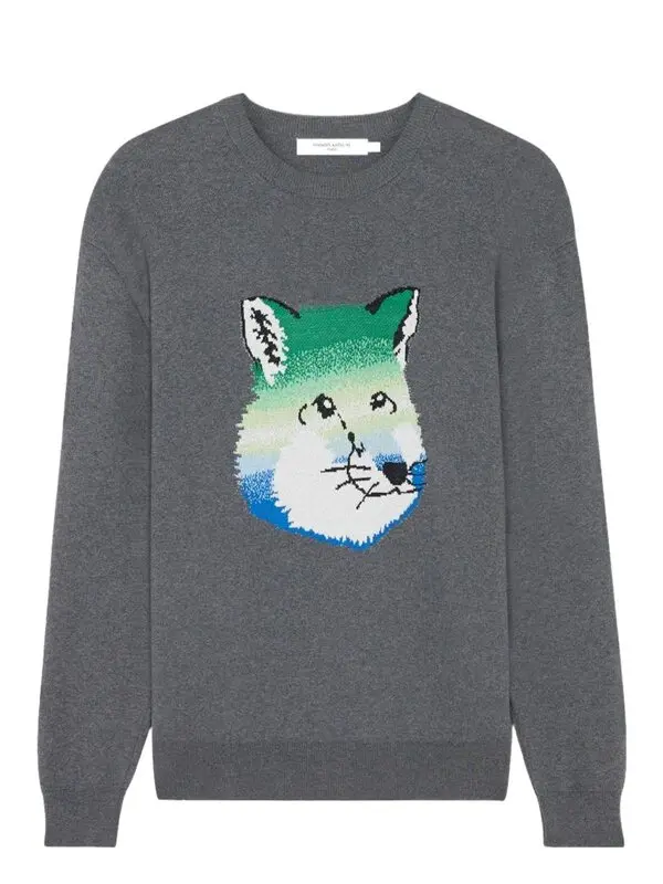 Maison Kitsuné Fox Head Intarsia-knit Jumper - Black