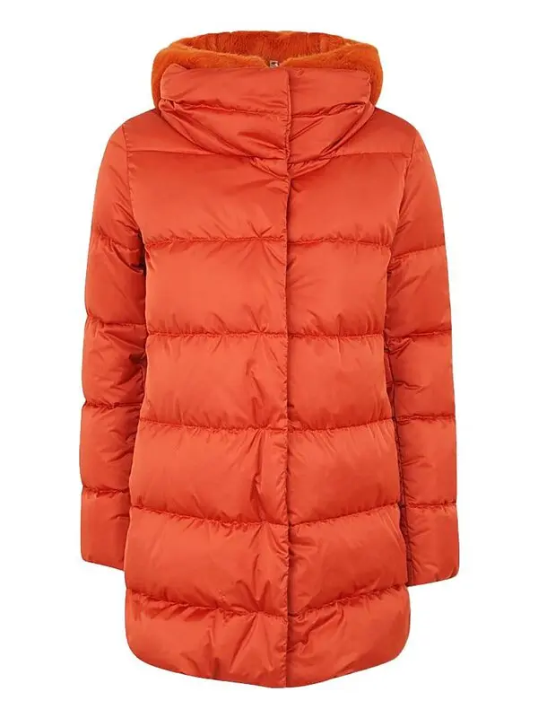 Herno High Neck Long Sleeved Padded Coat - Red