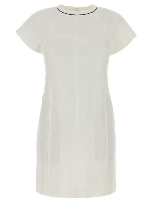 Brunello Cucinelli Short Sleeve Mini Dress - White