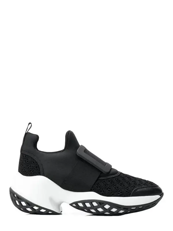 ROGER VIVIER Viv' Run Covered Buckle Sneakers - Black