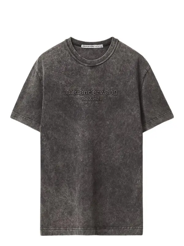 Alexander Wang Embossed Logo Crewneck T-shirt - Black