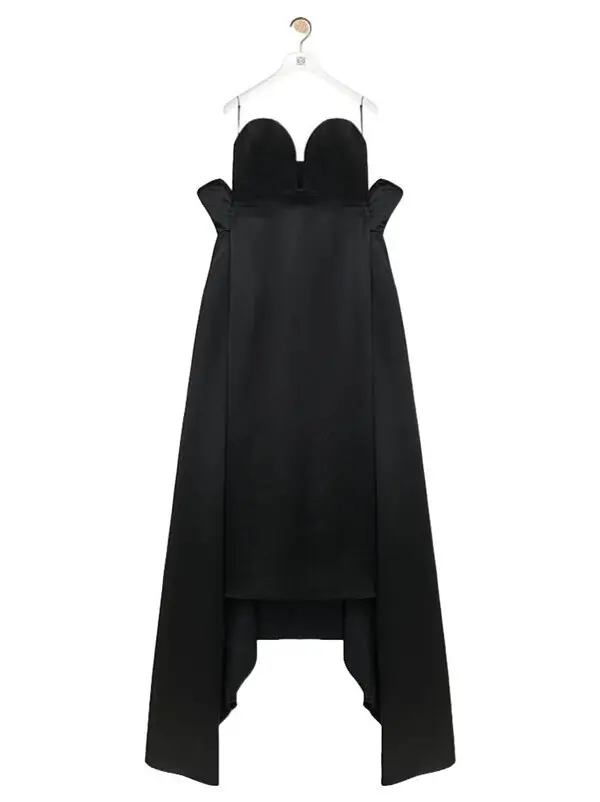 Loewe Bustier Dress In Technical Satin - Black