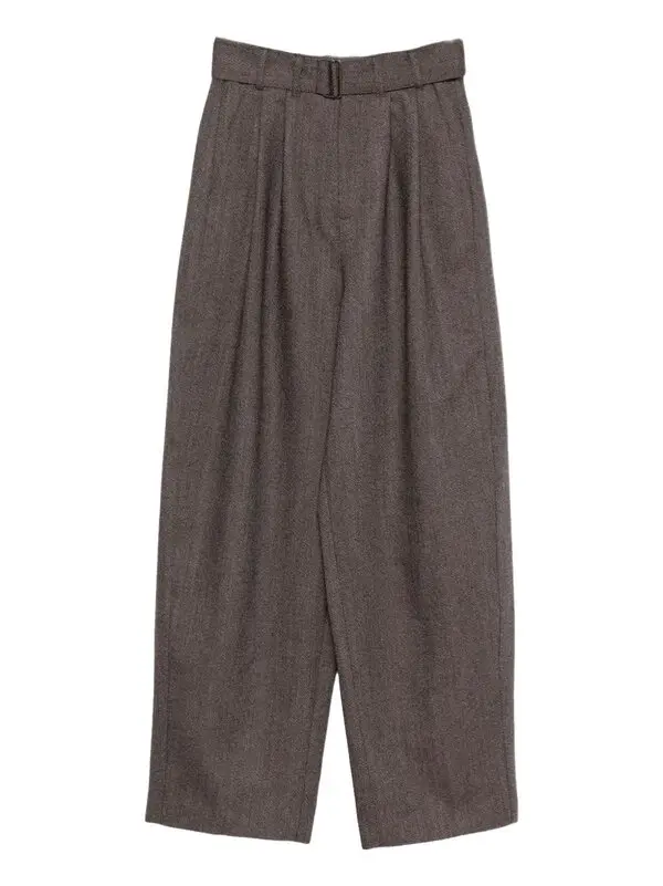 Soeur Pleated Belted Trousers - Black
