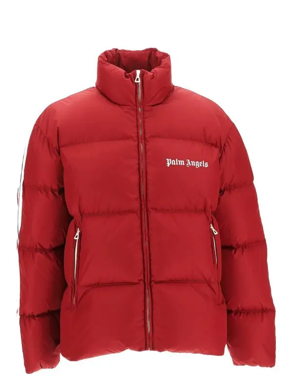 Palm Angels Logo Print Down-feather Padded Jacket - Red