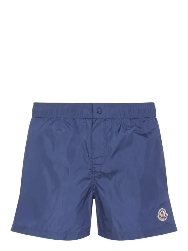 Moncler Logo Patch Swim Shorts - Blue