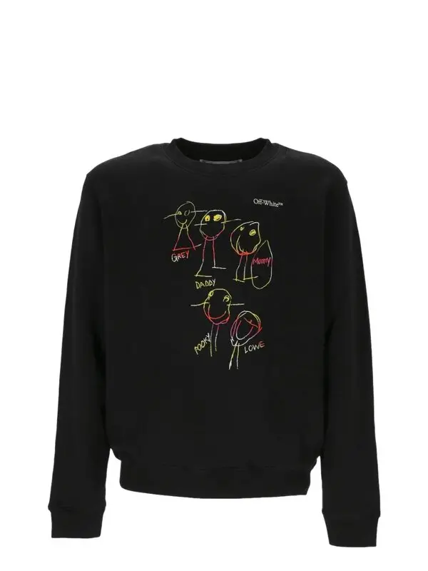 Off-White Graphic Print Cotton Sweatshirt - Black