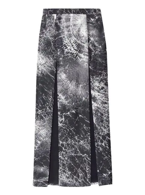 Alexander McQueen Smashed Screen Double Slit Skirt - Black