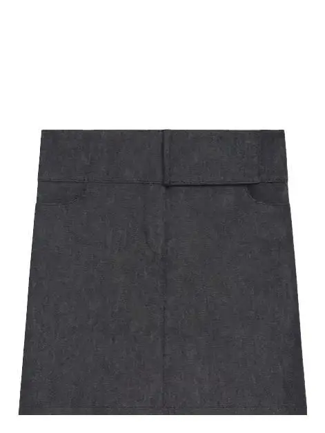 COURREGES Courrèges Belted Denim Mini Skirt - Dark Gray