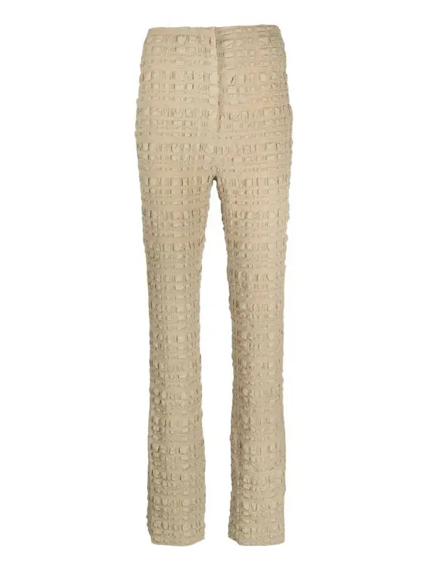 Nanushka Juna Seersucker Trousers - Nude