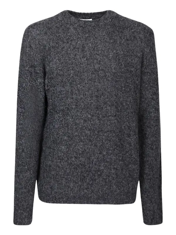 LARDINI Crewneck Knitted Jumper With Ribbed Details - Black