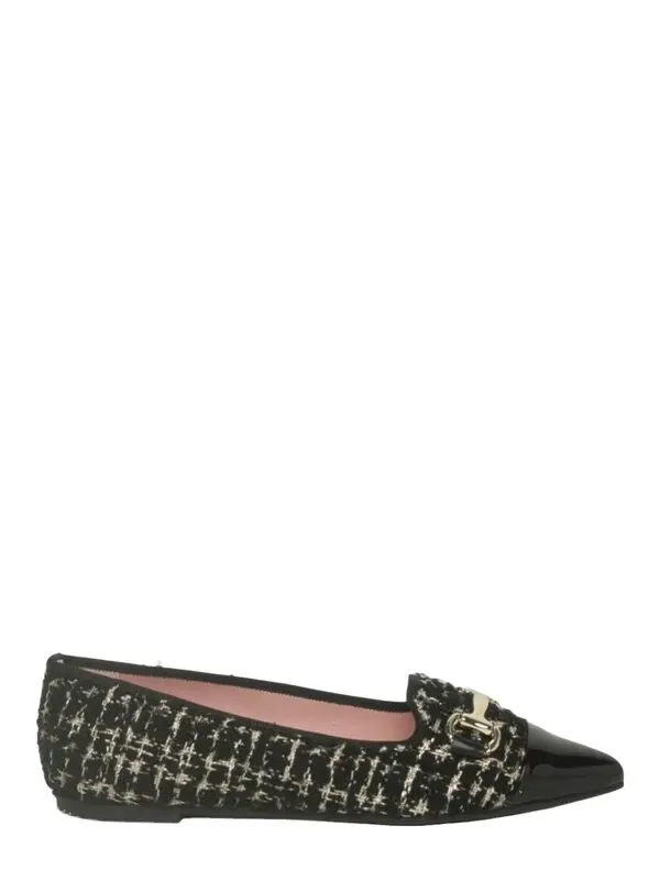 Pretty Ballerinas Houndstooth Flat With Hardware Accents - Negro