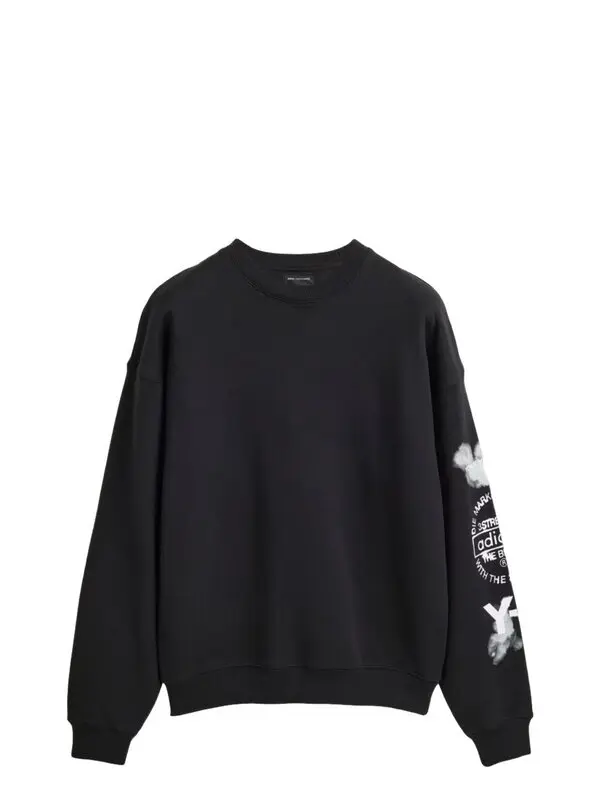 Y3 Cloud-print Crewneck Sweatshirt - Black