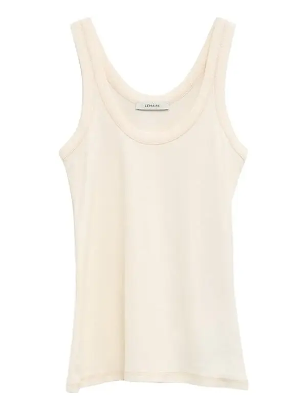 LEMAIRE Ribbed Sleeveless Tank Top - Light Cream