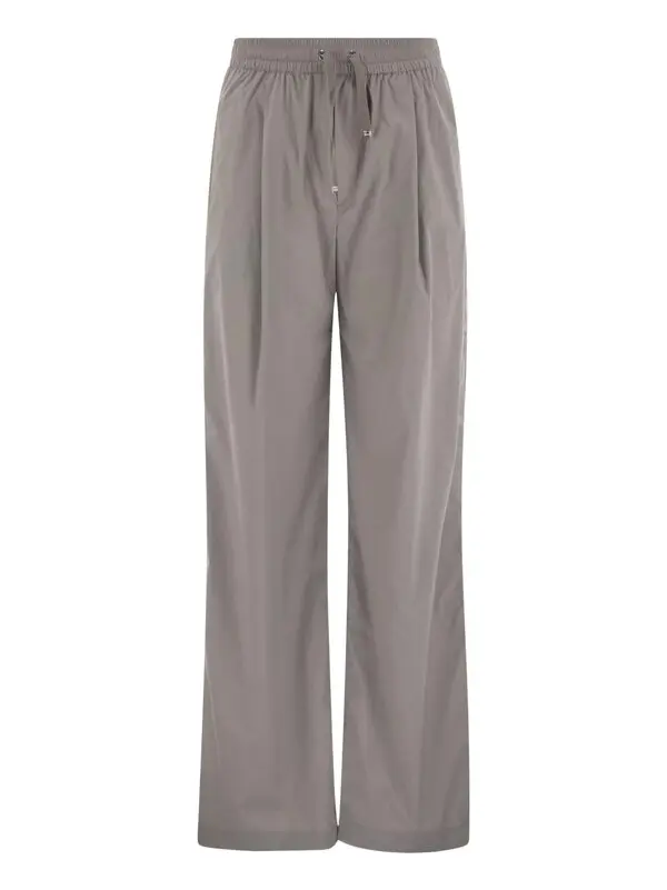 Herno Wide-leg Trousers With Drawstring Waist - Gray