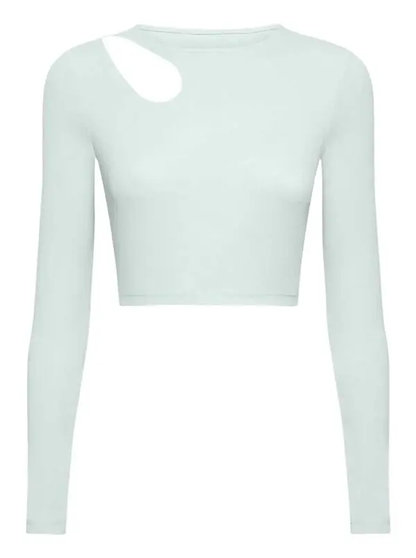 Wolford Cutout Long Sleeve Crop Top - White