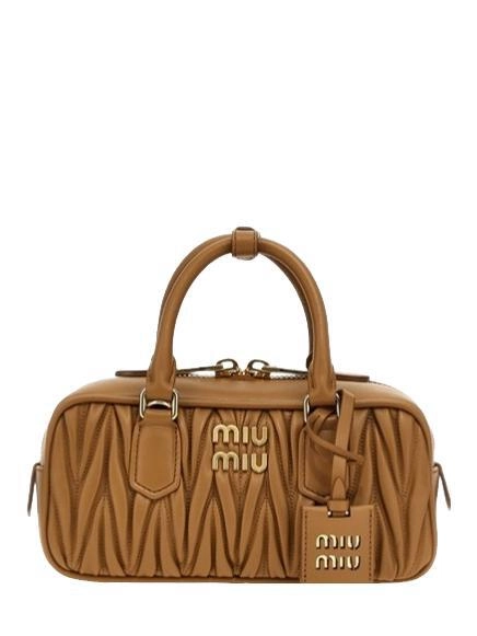 Miu Miu Arcadie Matelassé Nappa Leather Bag - Caramel