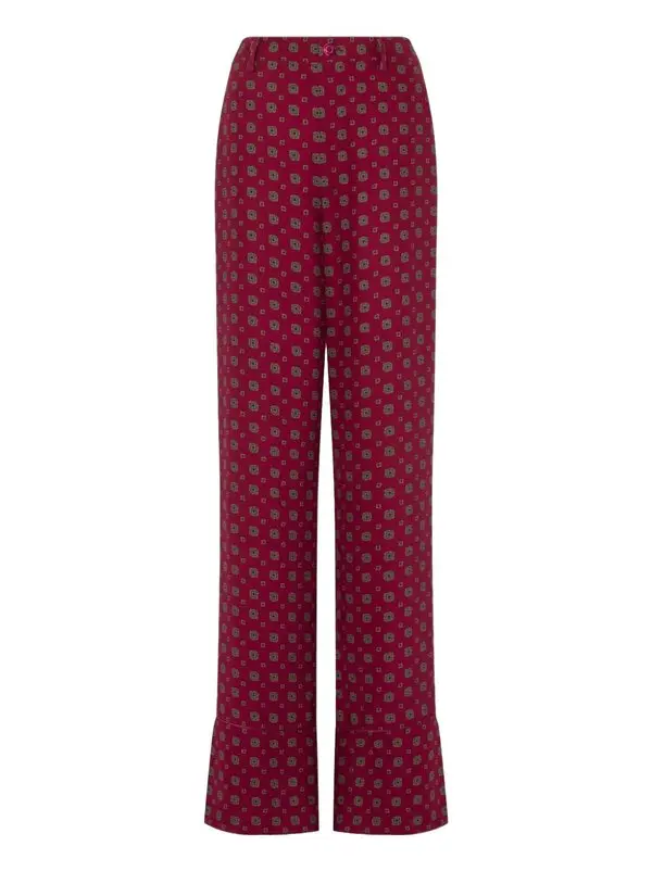 Moschino Geometric Print Straight Leg Trousers - Red