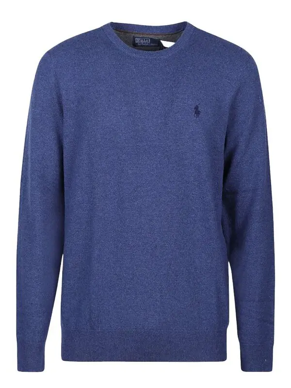 Polo Ralph Lauren Knitted Jumper With Embroidered Pony - Blue