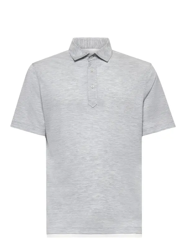 Brunello Cucinelli Double-layered Straight Hem Polo Shirt - Grey