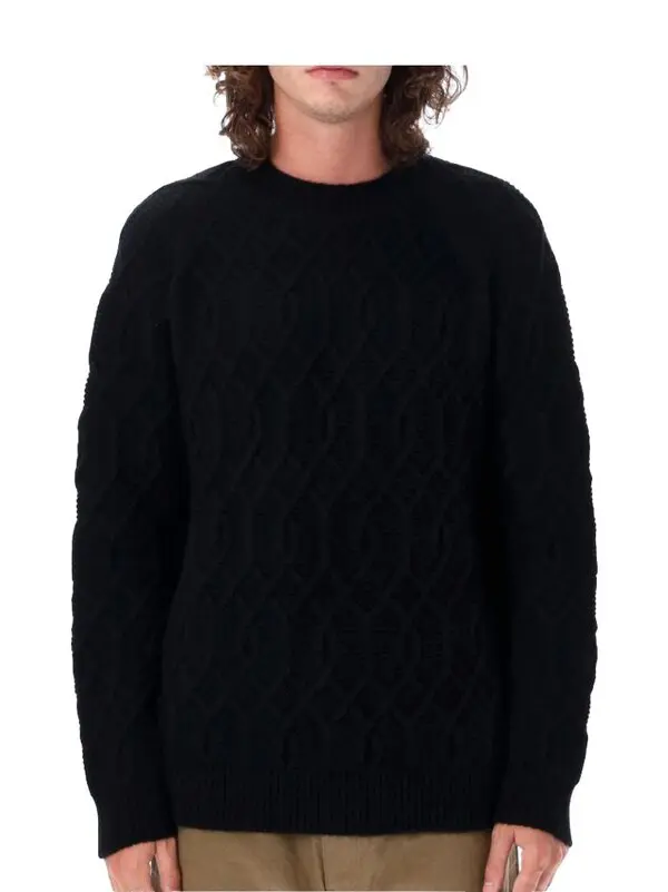 Comme Des Garçons Geometric Pattern Wool Jumper - Black