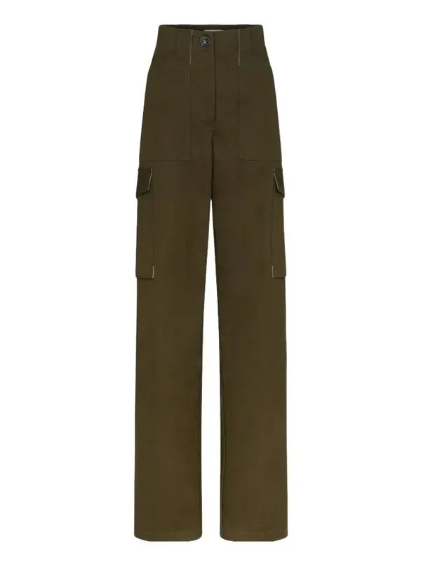 Rabanne Mid Rise Straight Leg Cargo Pants - Green