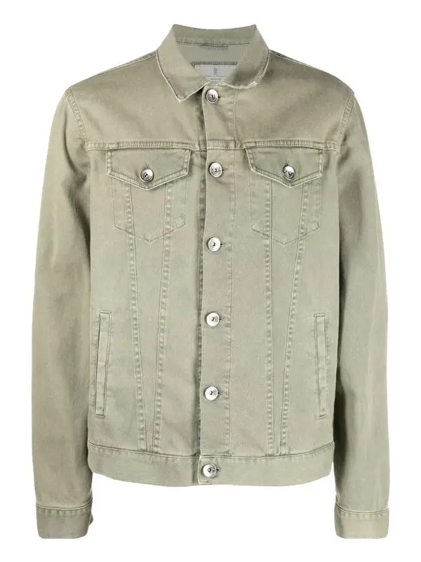 Brunello Cucinelli Long Sleeve Denim Jacket - Nude