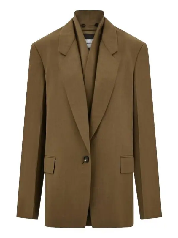 FERRAGAMO Notched Lapel Single-breasted Blazer - Lead