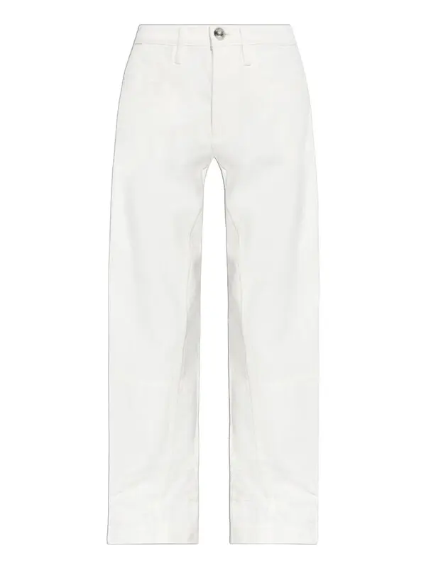 JIL SANDER Logo Patch Straight-leg Trousers - White