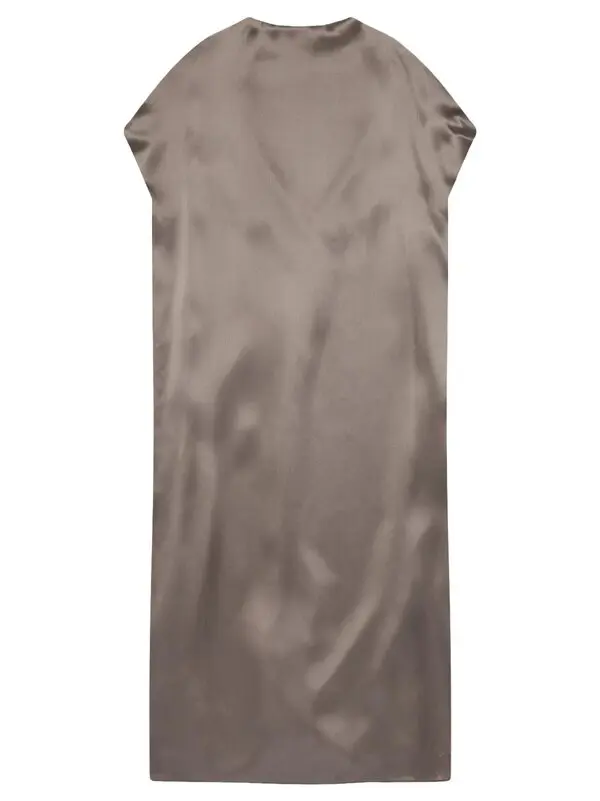Dries Van Noten Round Neck Dress With V-neck Open Back - Taupe