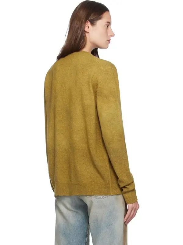 Acne Studios Buttoned Crewneck Sweater With Embroidered Logo Cuffs - Brown
