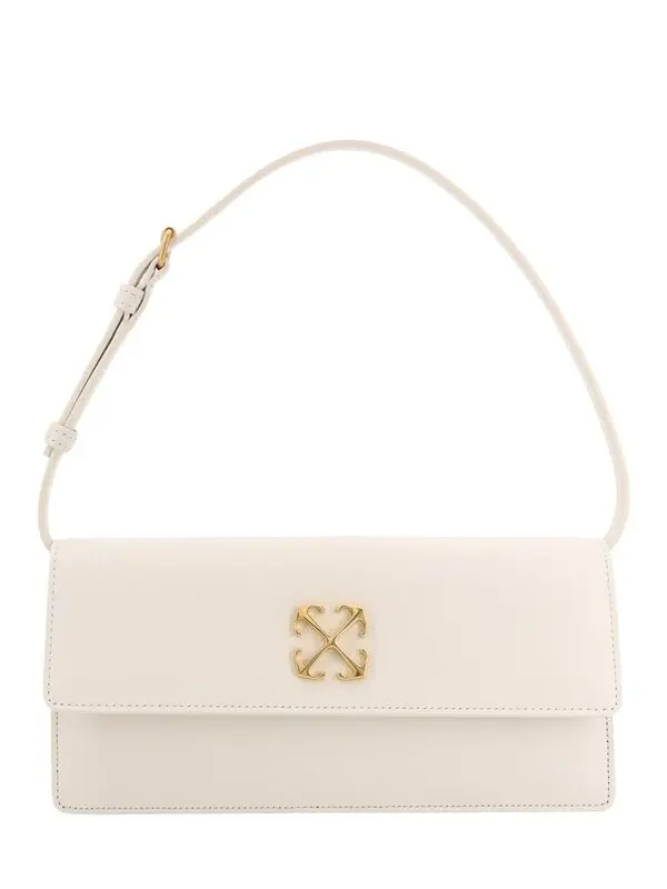 Off-White Jitney 1.0 Logo Plaque Shoulder Bag - White