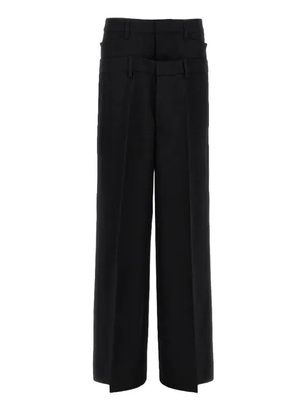 Dsquared2 Logo Detailed Wide-leg Trousers - Black