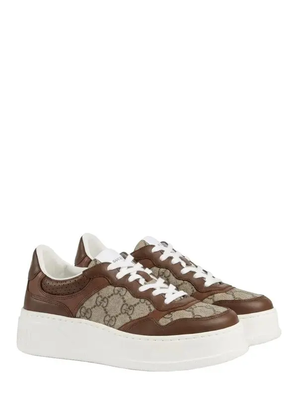 Gucci Gg Panelled Low-top Sneakers - White