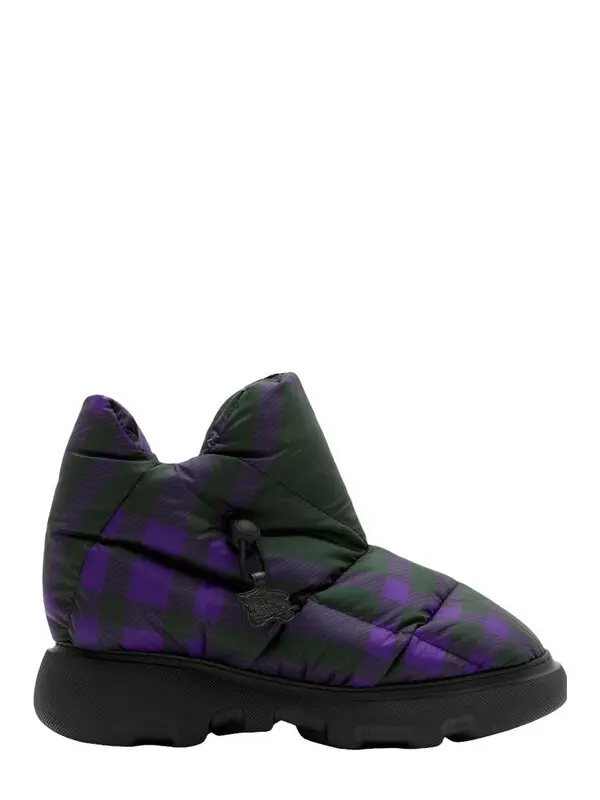 Burberry Padded Check Design Boots - Black