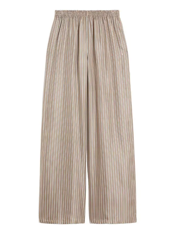 Max Mara Ladino Striped Wide-leg Trousers - Hazelnut