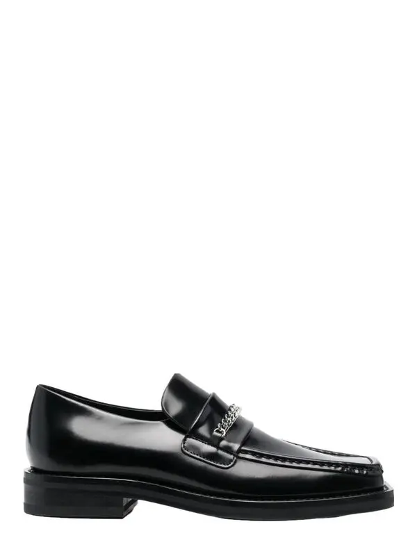 Martine Rose Chain-lined Square Toe Loafers - Black