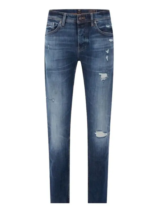 Hugo Boss Distressed Straight Leg Jeans - Blue