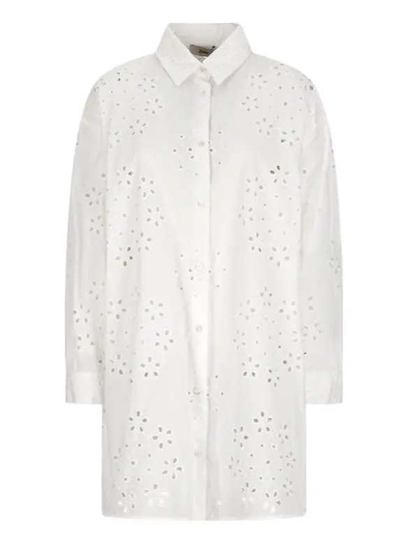 Herno Broderie Anglaise Relaxed Shirt - White