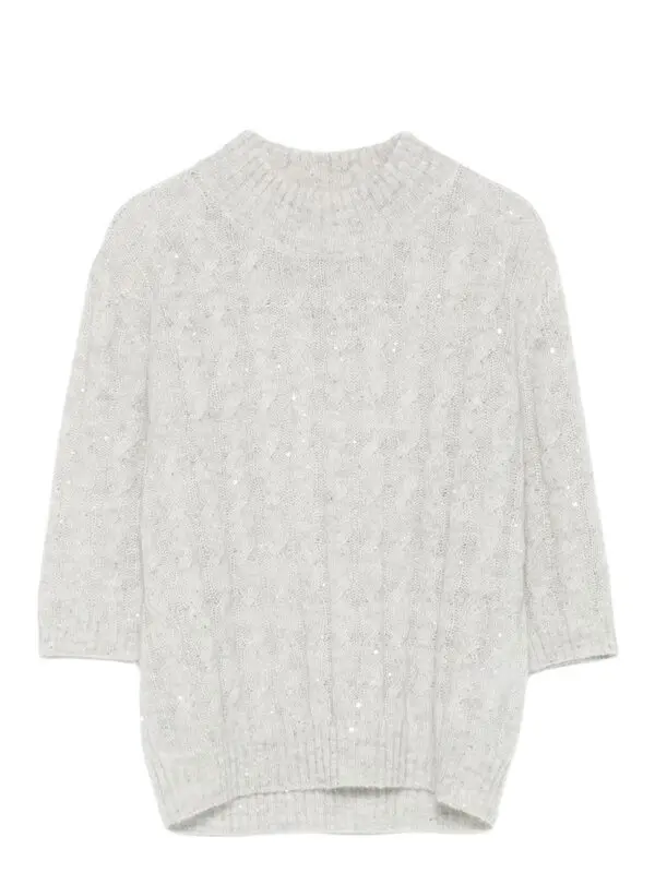 Brunello Cucinelli Sequin Embellished High-neck Sweater - Grey