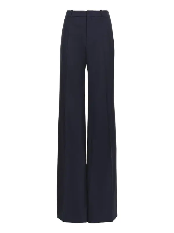 Chloé Belted Wool Bell Bottom Trousers - Eclipse Blue