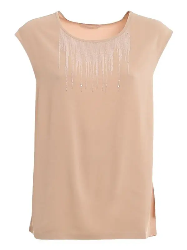 Fabiana Filippi Embellished Crewneck Top - Nude