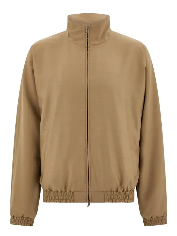 FERRAGAMO Logo Patch Zipped Reversible Jacket - Walnut