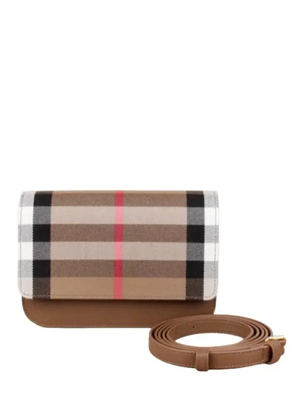 Burberry Check Crossbody Bag - Brown