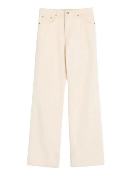 Valentino Garavani Logo Plaque Straight Leg Jeans - Ivory White